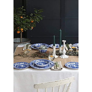 Spode Blue Room Collection Plates | Set of 6 | Dinner, Salad, Pasta, and Appetizer Plate | 10.5-Inch | Fine Earthenware | Microwave and Dishwasher Safe | Made in England (Georgian)