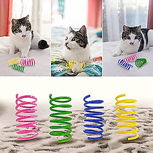 AGYM Cat Spring Toys, 20 Packs Spiral Spring for Indoor Cats, Colorful & Durable Plastic Spring Coils Attract Cats to Swat, Bite, Hunt, Interactive Spring Toys for Cats and Kittens