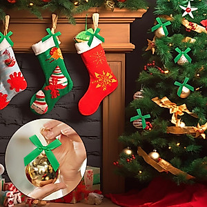 50 Pack Green Twist Tie Bow, Satin Ribbon Bows Small Bows for Crafts, Mini Bowties Bowknot for Gifts DIY Decorations Treat Bags, Gift Wrap Bags, Bakery Cookie Candy Bags Party Favors Packaging Bows