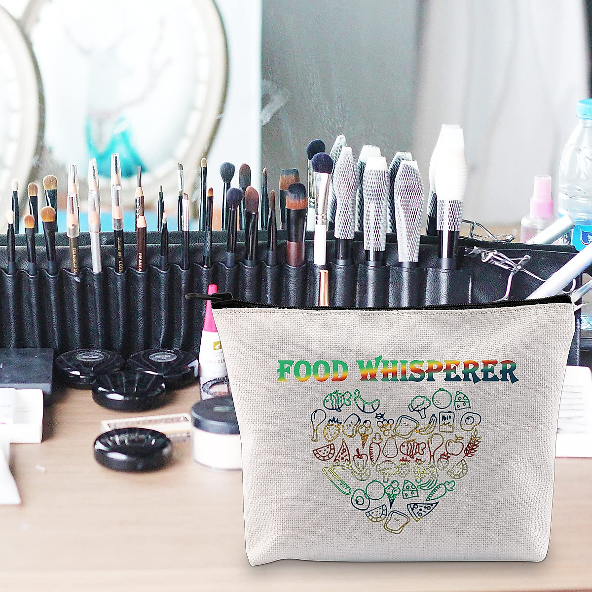 POFULL Registered Dietitian Gifts Dietitian Thank You Gift Dietitian Nutritionist Gifts Food Whisperer Cosmetic Bag RD Registered Dietitian Gifts (Food Whisperer bag)