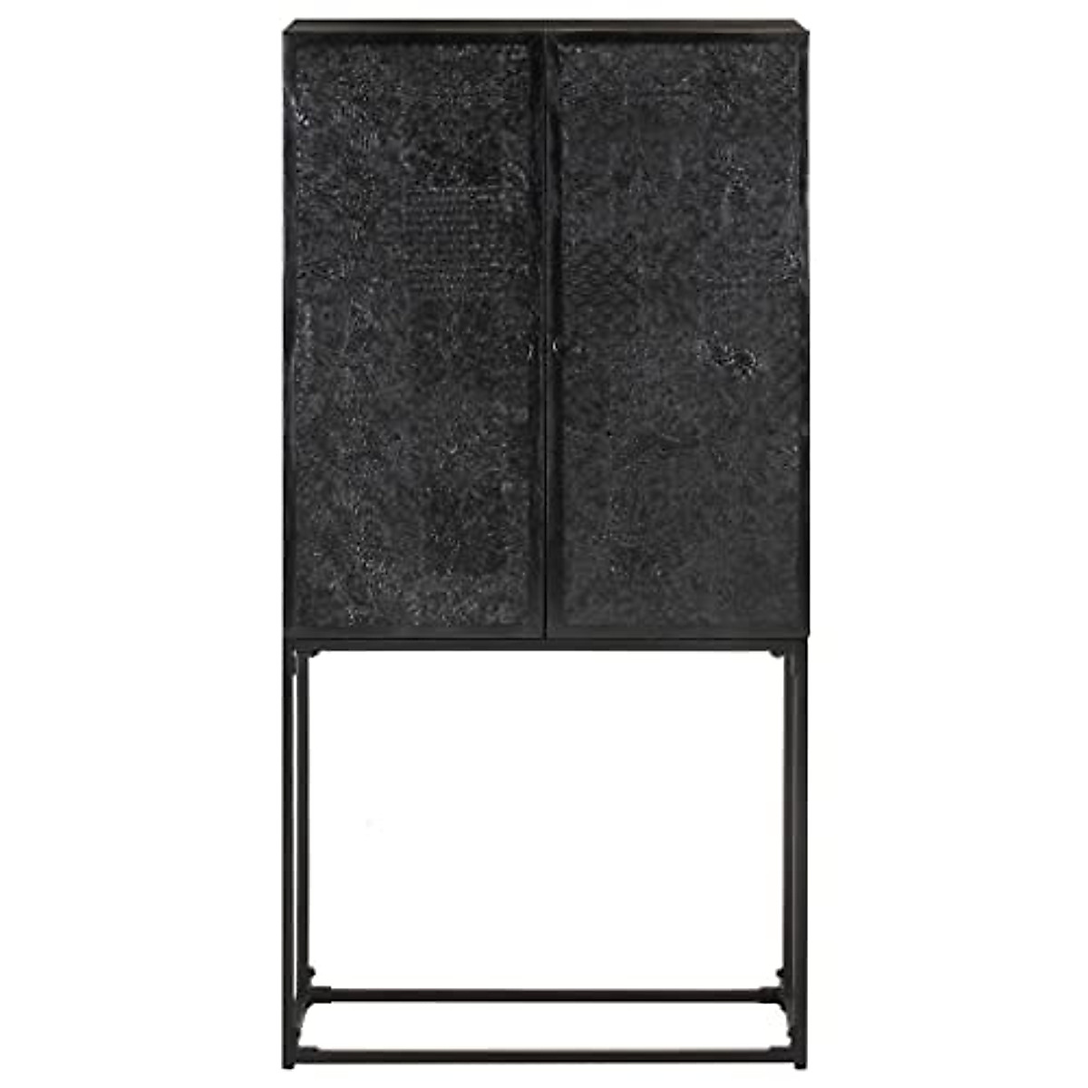 WEMYUFURN Sideboard Black 23.6"x11.8"x47.2" Solid Acacia and Mango Wood, Buffet Cabinet, Storage Sideboard,Coffee Bar Cabinet, Kitchen Buffet Storage Cabinet for Dinning Room, Kitchen and Living Room