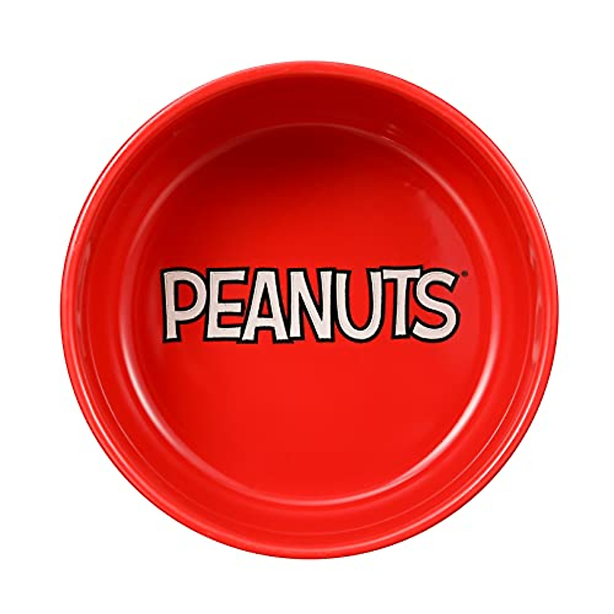 Fetch for Pets Peanuts Orange Snoopy Ceramic Dog Bowl, 3.5 Cups, Medium