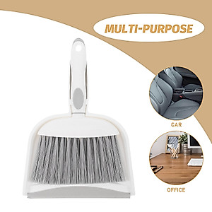 Cabilock 1 Set Mini Dustpan and Brush Set Table Cleaning Brush Dustpan Kit Home Small Broom with Dustpan Plastic Cleaner Broom for Office Desk Housekeeping Pet Nest Grey