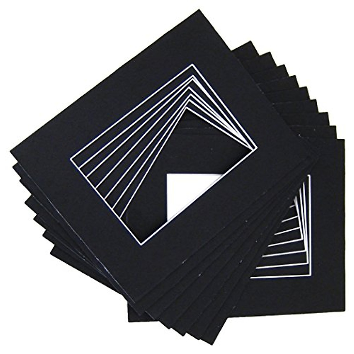 50 Pcs of 8x10 BLACK Picture Mats Mattes Matting for 5x7 Photo + Backing + Bags