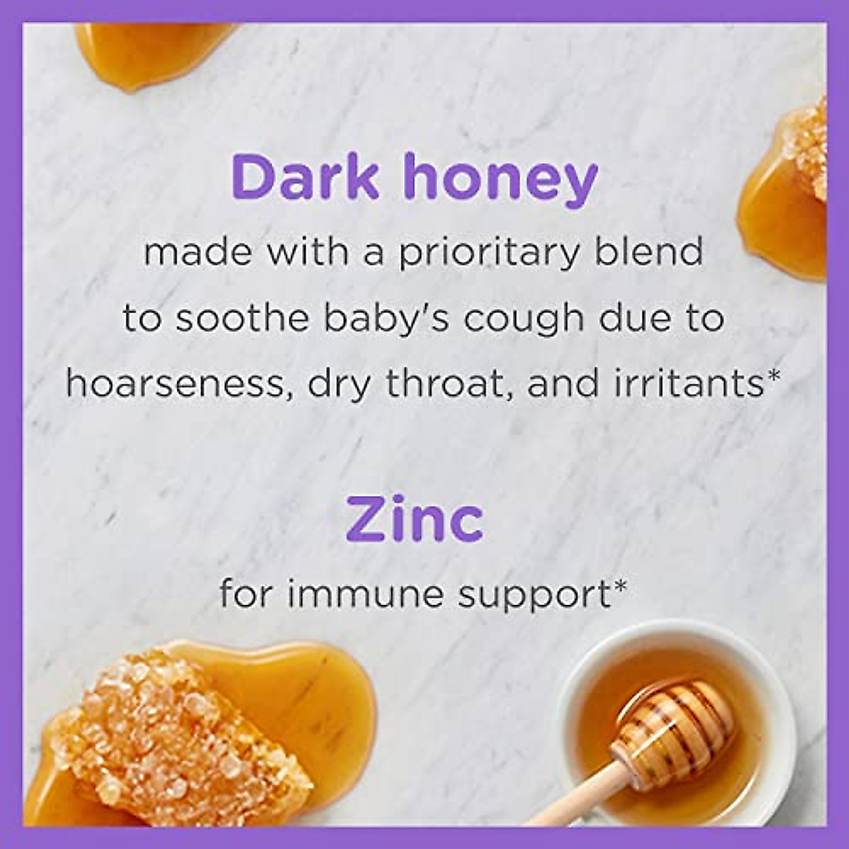 Zarbee's Baby Cough Syrup + Immune with Honey Natural Grape Flavor 2 Fl Oz