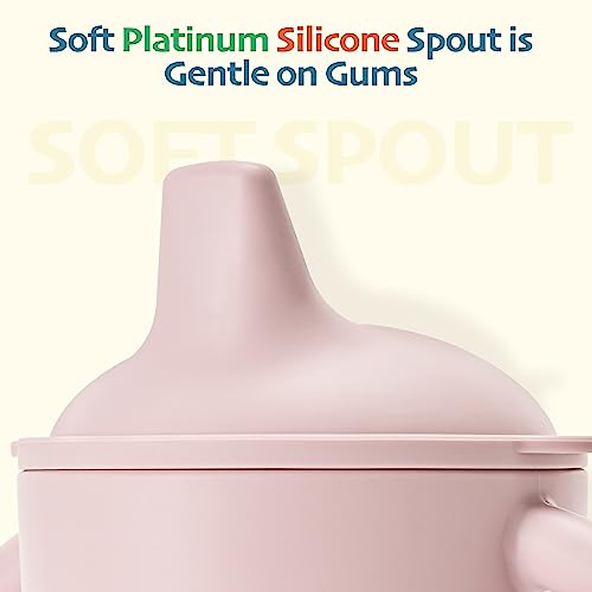 Leeleelon Silicone Sippy Cups for Baby, 100% Leak-Proof Training Cup for Toddler with Handles, Soft Spout Sippy Cup for Infants, 6+ Months, 6oz/180ml (Pack of 2)