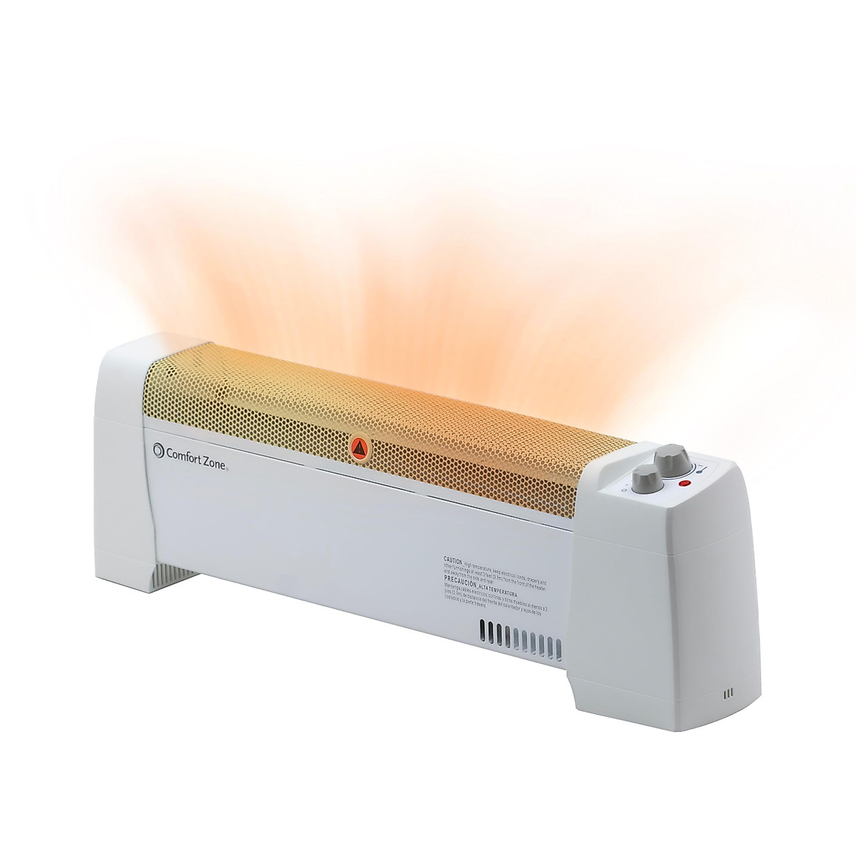 Comfort Zone Electric Baseboard Space Heater with Adjustable Thermostat, Dent-Proof End Panels, Overheat Protection, Tip-Over Switch, & Stay-Cool Body, Ideal for Home, Bedroom, & Office, 1,500W, CZ600