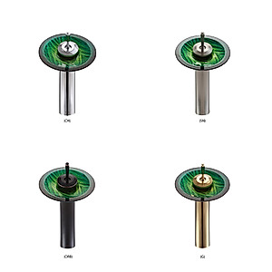 Kraus C-GV-391-19mm-10ORB Nei Glass Vessel Sink and Waterfall Faucet Oil Rubbed Bronze