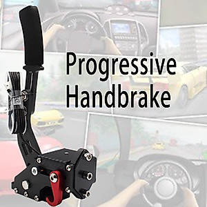 POSENG 64 Bit USB Handbrake with Clamp PC Handbrake Hall Sensor for G25/27/29 T500 T300 G920, Professional Gaming Peripherals for Racing Games, with Non-Contact Plus Hall Sensor (Black without Clamp)