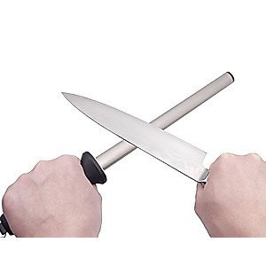 Wiitek 10inch Diamond Knife Honing Rod, Professional Chef Knife Sharpening Steel, Kitchen Knives Sharpeners, Oval 600# Grit, Ideal for Chef Knife, Cooking Knife, Butchers Knife and Japanese Knife