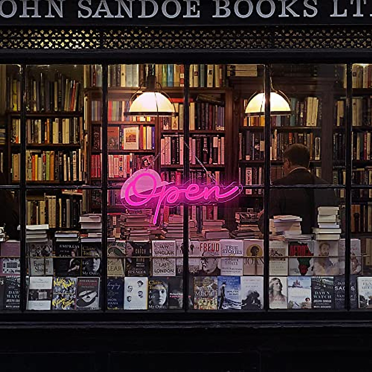 MOLCOVEX LED Neon Open Sign, 15"x 7.3" Business Open Sign with Remote, Adjustable Brightness Open Neon Lights for Restaurant Bar Salon Stores Hotel Wall Decor Light Open Sign (Pink)