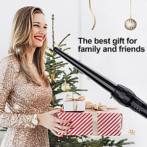 LURA Ceramic Tourmaline Coating Curling Wand, 1/2-1 Inch Barrel Hair Curler with 2 Heat Setting (320/410℉), Suitable for All Hair Types