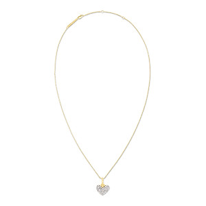 Kendra Scott Ari Pave Heart 18k Gold Vermeil Charm Necklace in White Diamond, Fine Jewelry for Women