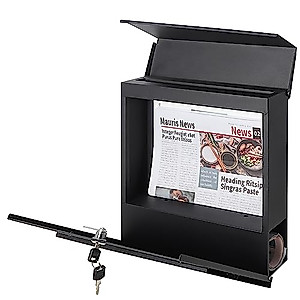 Wall Mounted Mailboxes with Key Lock, Lovndi Large Capacity Drop Mail Locking Box for Outdoor, Lockbox 932 Black Matt