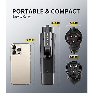 J1772 for Tesla Charger Adapter EVs Charging Adapter, Max 60 Amp & 250V, Waterproof, Security Lock- Suitable for Tesla Charger with Mobile Connector, Wall Connector