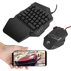 PC Gamer Set, One‑Handed Keyboard Keyboard Mouse Set, One‑Handed Gaming Keyboard, for Home Gaming Easy to Use