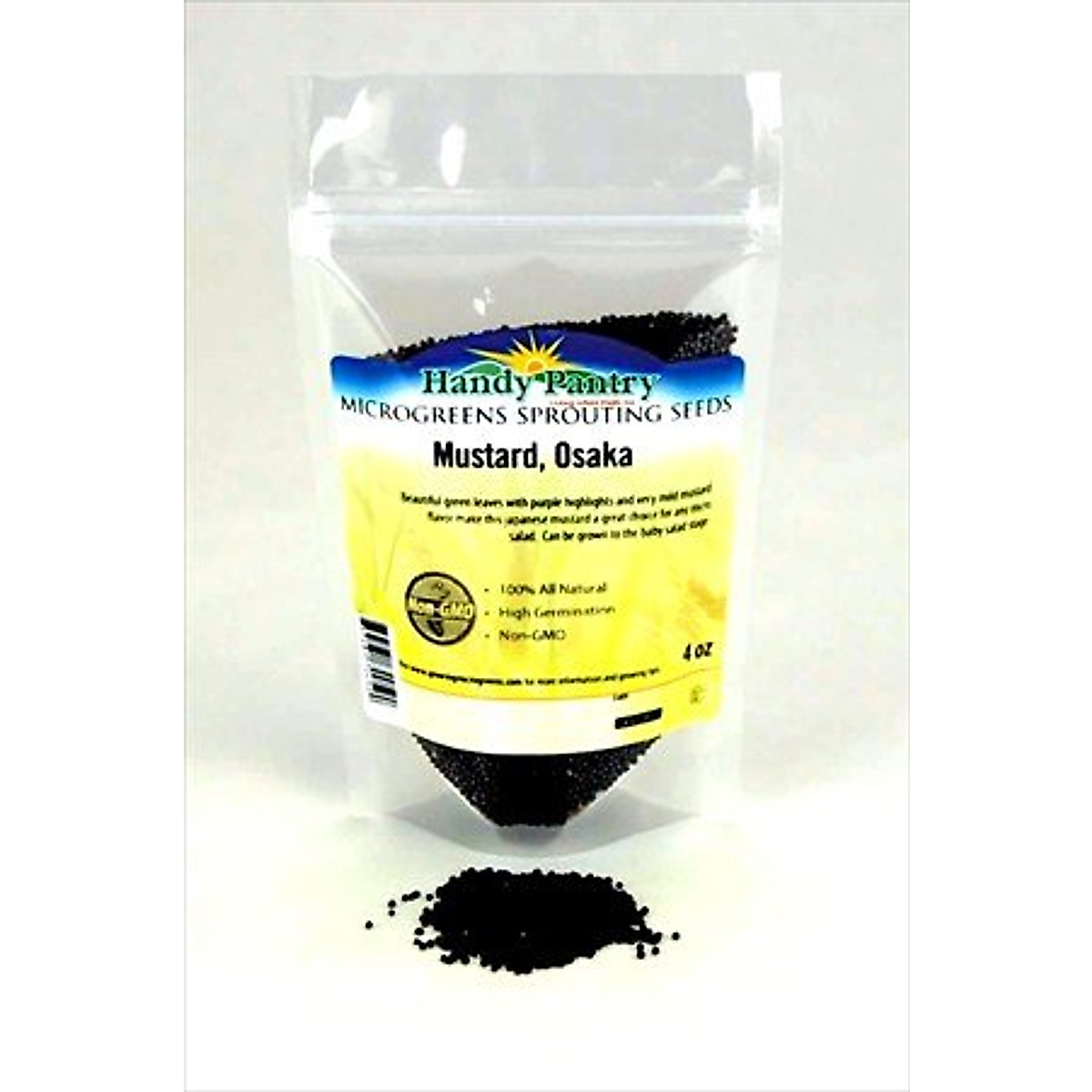 Osaka Purple Mustard Seeds - 4 Oz. Resealable Bag - Use for Indoor Gardening, Growing Microgreens & More | Micro Greens Salad Garden Seeds