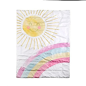 Expressions Toddler Bedding Set, Rainbow (2 Piece Set, Fits Standard Infant Mattress) Includes Microfiber Reversible Comforter and Pillowcase for Kids