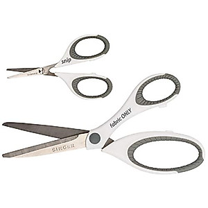 SINGER 07175 Sewing and Detail Scissors Set with Comfort Grip,White,pink
