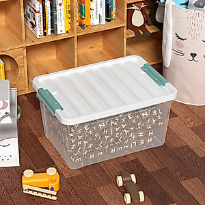 Readsky 36 Quart Plastic Clear Storage Bins, Large Lidded Boxes, 4-Pack