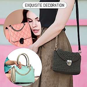 WILLBOND 4 Pcs Purse Chain Strap Purse Strap Extender DIY Flat Chain Strap Handle Bag Accessories Charms Decoration for Purse Handbags Shoulder Bag (Vintage Black, Silver, Gold, Light Gold, 7.9 Inch)