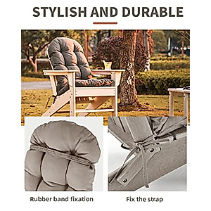 KISUN Adirondack/Rocking Chair Cushion, Waterproof, Weather-Resistant, Terrace, Doorway, Leisure Relaxation (Brown)