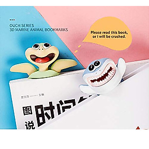 Ouch 3D Animal Bookmarks for Kids Students,Funny 3D Cartoon Bookmark Animals Reading Bookmarks for Students Office Stationery Creative Gift Ideal for Boys Girls (Gecko)