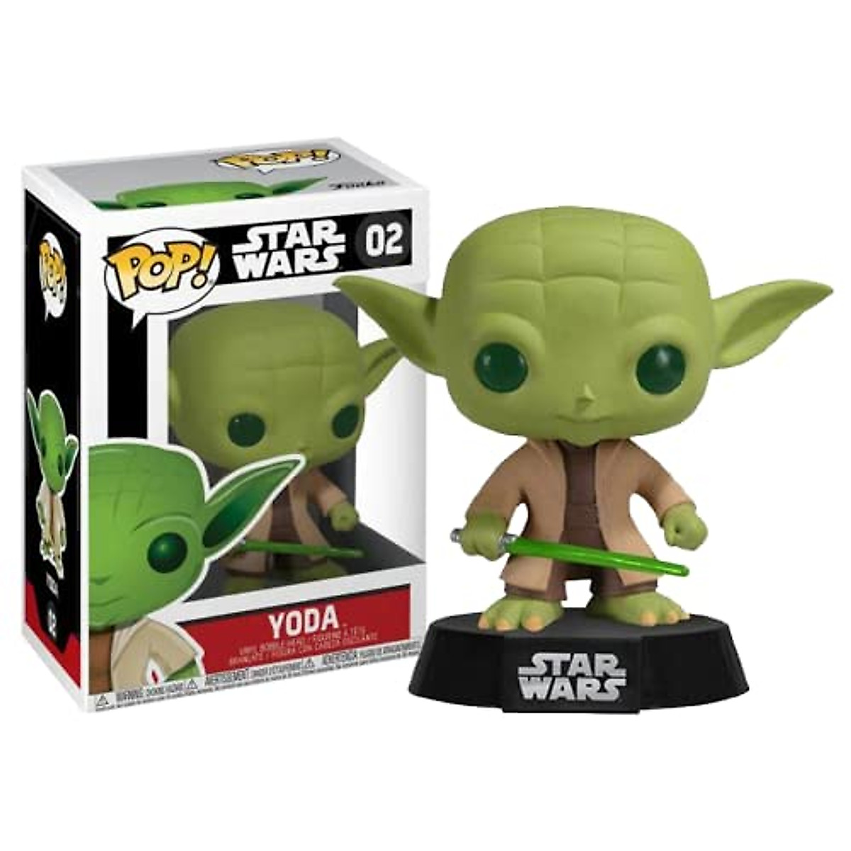 POP Star Wars: Master Jedi Yoda with Lightsaber [Black Box Art] Funko Vinyl Figure (Bundled with Compatible Box Protector Case)