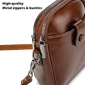 IMCUZUR Small Crossbody Bag for Women Cell Phone Leather Purse Wallet with Adjustable Strap
