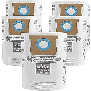ALYYDBG for Shop Vac Bags 5-8 Gallon, Type E 90661 9066133, Type H 90671 9067133; VF2004, VHBS VDBS High- Efficiency Disposable Vaccum Collection Filter Bags 5 Pack