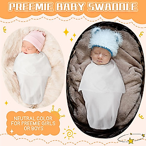 Newwiee 4 Pcs Preemie Baby Swaddle Preemie Swaddle Wrap Adjustable Swaddle Blanket Preemie Size Newborn Cotton Swaddle Blanket for Preemie Boys Girls Sleep