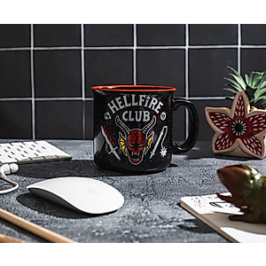 Silver Buffalo Stranger Things Hellfire Club Ceramic Camper Mug, 20 Ounces