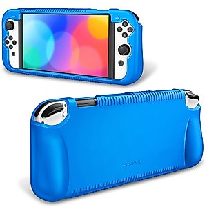 Fintie Case Soft Silicone Protective Cover, [Anti-Slip] Shockproof Case w/Ergonomic Grip, Grip Case for Console 7.0" (Blue)