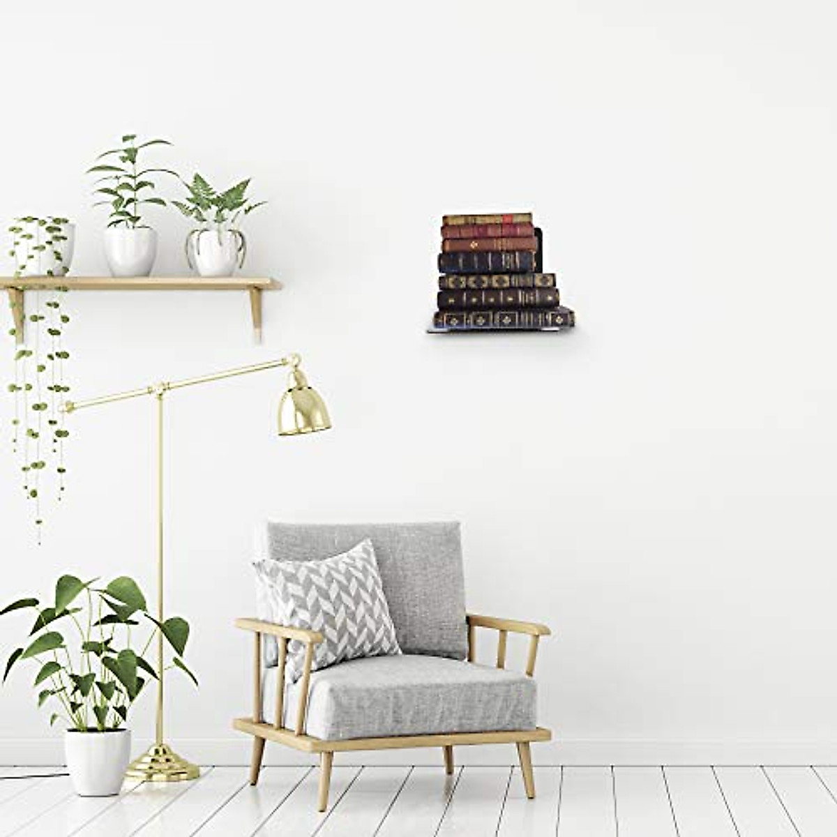 CRIZTA 2pcs Invisible Floating Bookshelf, Heavy Duty Wall Mounted Book Organizer, Metal Shelves Holder for Books, Large Size (Black) (2)