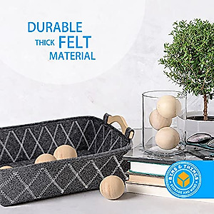 Bins & Things Felt Storage Bins Basket Set of 3 (S, M, L) Fabric Storage Organizing Baskets with Durable Handles - Home Storage Organizer Made with Thick Durable Felt Materials - Fabric Storage Basket