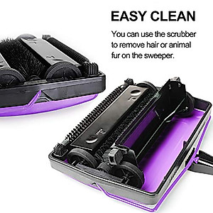 Yocada Carpet Sweeper Cleaner for Home Office Low Carpets Rugs Undercoat Carpets Pet Hair Dust Scraps Paper Small Rubbish Cleaning with a Brush Purple