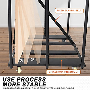 EASYBERG Folding Table Cart, 1800 LBS Heavy Duty Table Chair Trolley with 3" Wheel, Black, Suitable for Garages, Homes, Warehouse, Hotels, Party Events, Furniture Moving