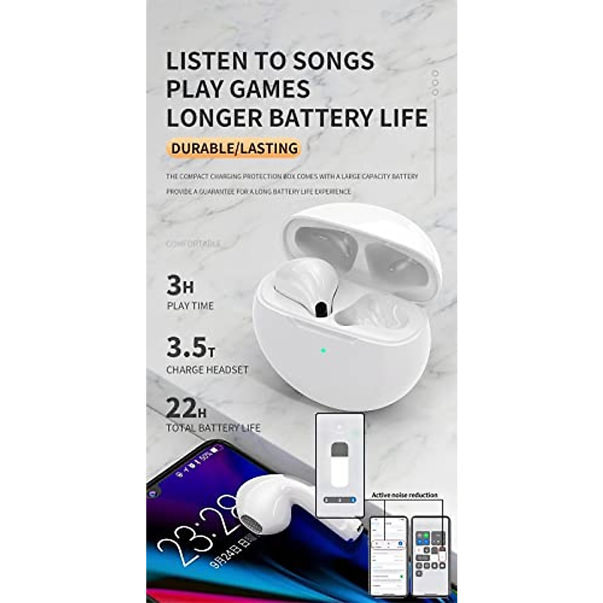 Original Pro6 TWS Smart Touch Control Wireless Headphone Bluetooth 5.0 Earphones Sport Earbuds Music Headset for All Smartphones