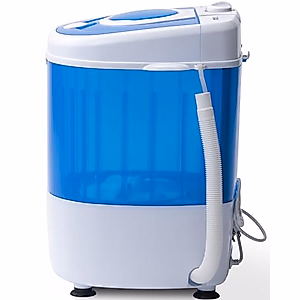 Muhub Portable Mini Washing Machine, Small Washer no dryer, 7.7lbs Semi-Automatic Compact Washer Machine, Laundry Washer for Home Apartment RV, Blue