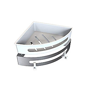 Mihom Triangle Corner Shower Caddies , 304 Stainless Steel 1 Tie Shower Basket Organizer Rack for Washroom, Toilet, Dorm, Kitchen,Bathroom Corner Shelf Brushed