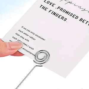 AHQiZFX 50PCS Silver Floral Card Holders - 12cm/4.7inch Stand for Photos, Gift Cards, Place Cards, Table Numbers, and Names - Perfect for Weddings, Parties, and Birthdays