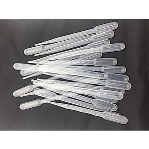 YXQ 50Pcs 3ml Transfer Pipettes Plastic Disposable Liquids Dosing Fine Tip Dropper Pipets Graduated