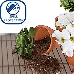 Seville Classics Heavy Duty Fitted Liners Water-Resistant Protector Mat, Non Adhesive for Wired Shelves, Office, Kitchen, Garage, 48" x 18" Shelf (2-Pack), Semi-Transparent Taupe