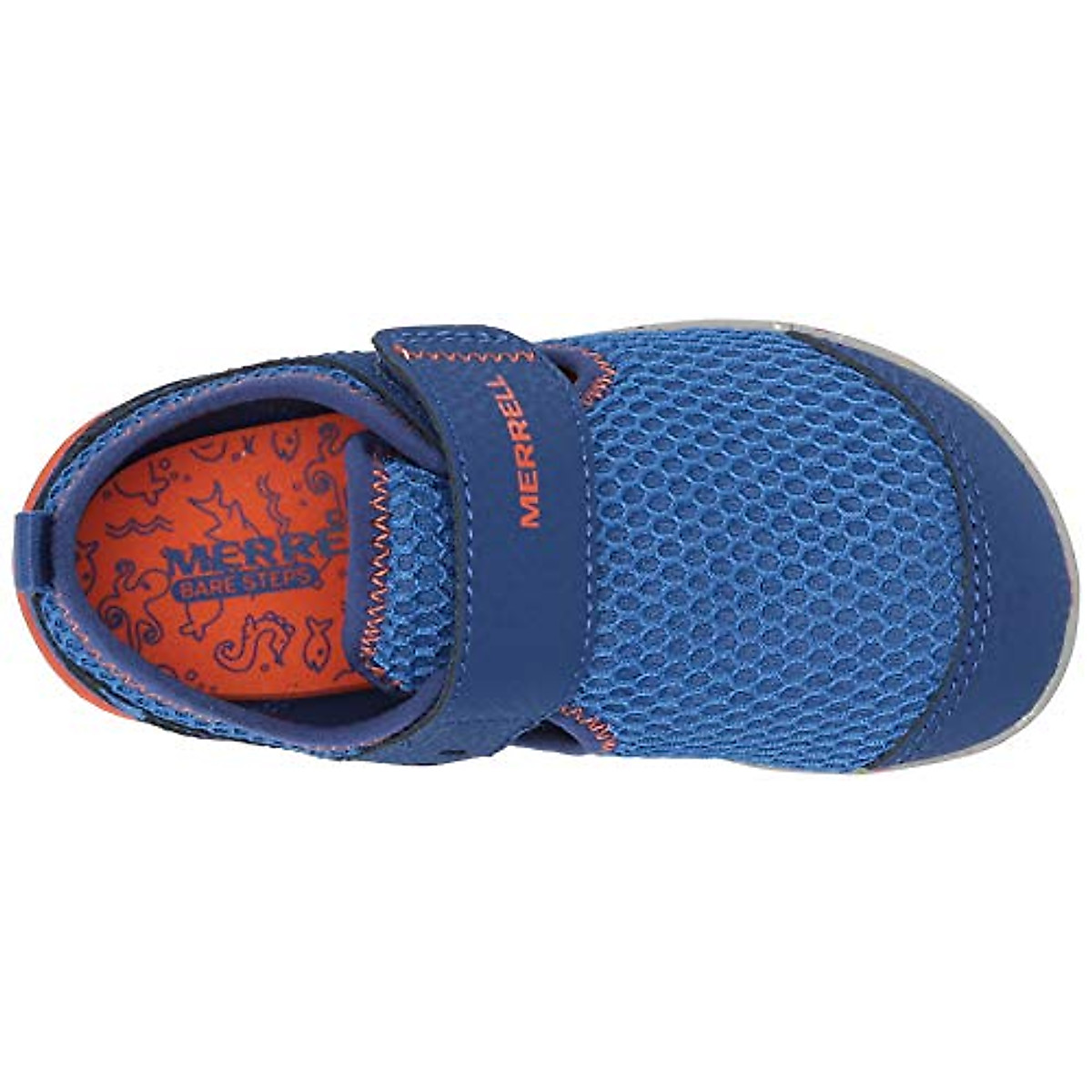 Merrell Bare Steps H20 Water Shoe, Blue/Orange, 8 US Unisex Little Kid