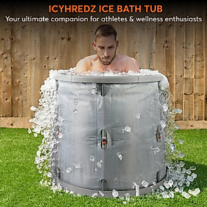IcyShredZ Ice Bath Tub For Athletes - 6 Layered Ice Tubs for Cold Plunge with Collapsible Aluminum Frame and Cover – Portable Cold Plunge Tub For Cold Water Therapy