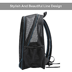 Clickslock Heavy Duty Mesh Backpack, See Through Mesh School Backpack, College Student Backpack with Padded Shoulder Straps for School, Beach, Travel and Sports