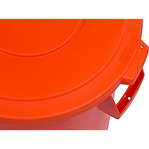 Carlisle FoodService Products 34103324 Bronco Polyethylene Round Lid, 24" Diameter x 2.13" Height, Orange, For 32 Gallon Trash Containers (Case of 4)