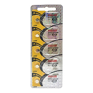 Maxell Watch Battery Button Cell SR516SW 317 Pack of 5 Batteries
