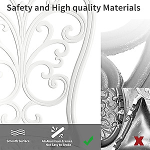 HOMEFUN Bistro Table and Chairs Set of 2 Outdoor -3 Piece Outdoor Patio Set, Butterfly Pattern Cast Aluminum Patio Bistro Set for Garden Balcony, Durable Rust All - Weather Resistance (White)