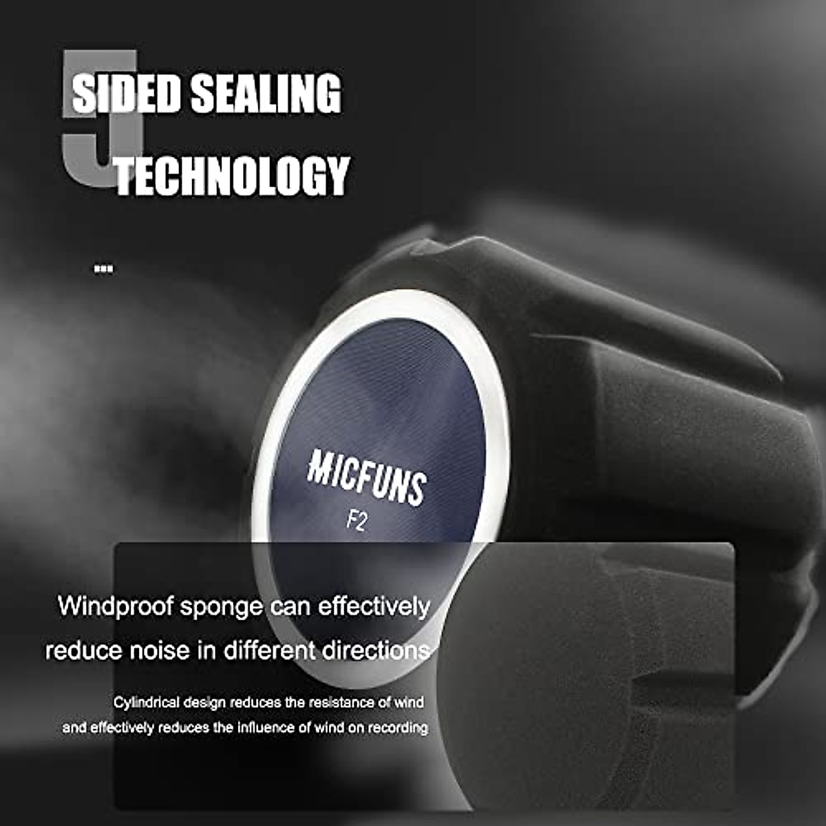 Micfuns F2 Professional Microphone Windscreens Pop Filter, Acoustic Filter for 45mm-60mm Recording Studios Microphones, Sound-Absorbing Foam that Reduces Noise and Reflections